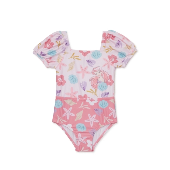 Disney | Swim | Disneys Little Mermaid Puff Sleeve Swimsuit | Poshmark